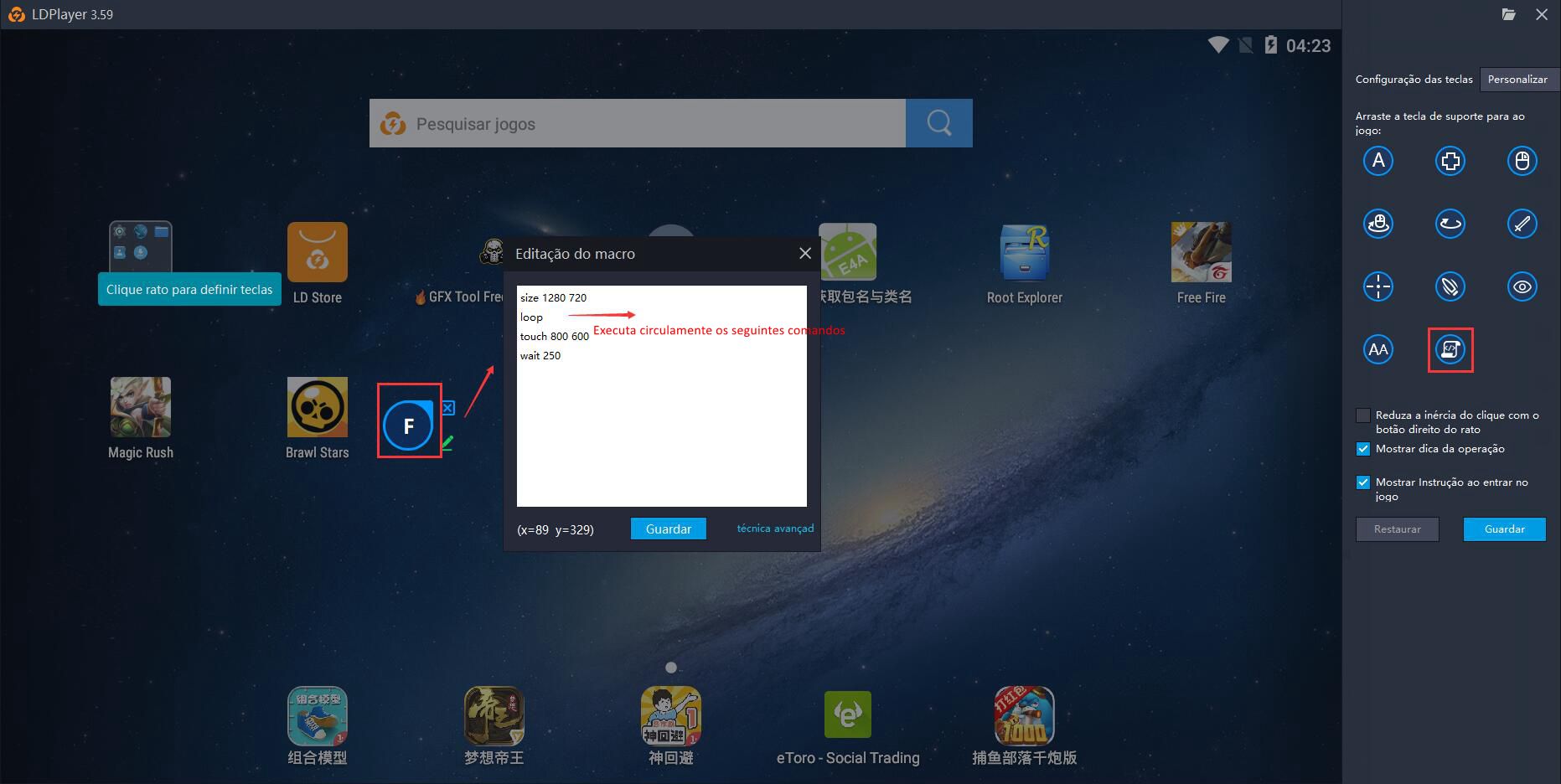 Introdução à macro do teclado - LDPlayer